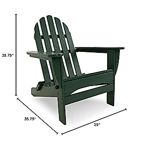 POLYWOOD AD5030GR Classic Folding Adirondack Chair, 38.5" x 31.25" x 33.5", Green