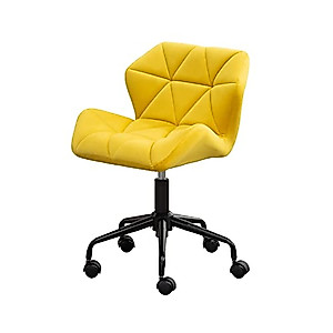 Roundhill Furniture Eldon Diamond Tufted Adjustable Swivel Office Chair, Yellow