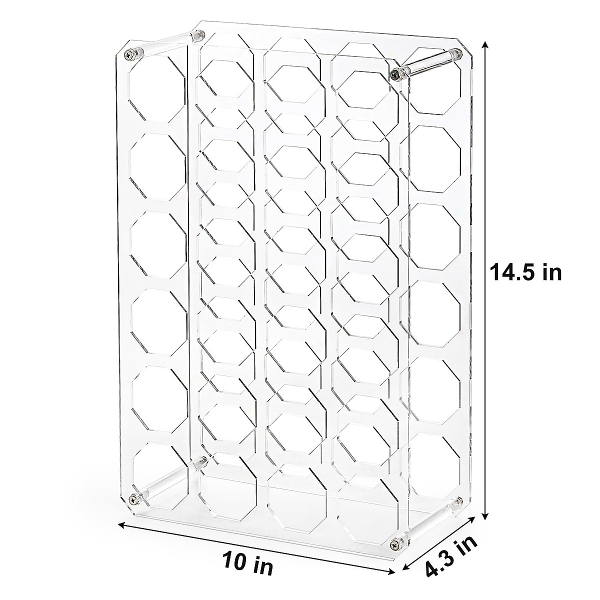 Elsjoy 2 Pack Vinyl Roll Holder, 48-Holes Acrylic Vinyl Roll Storage Organizer, Desktop Vinyl Roll Storage Rack Vinyl Roll Display Stand for Craft Room, Art Craft Paper