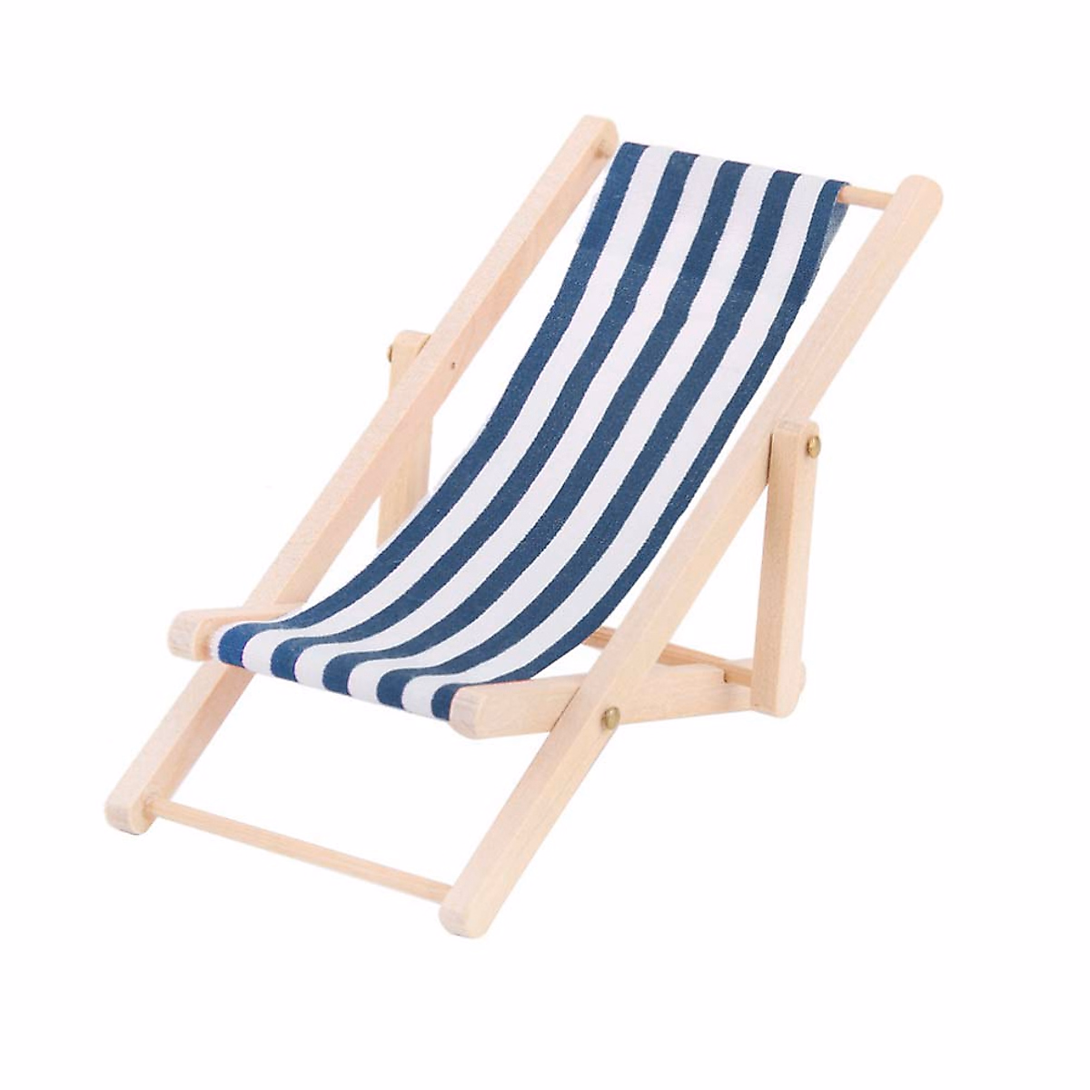 STOBOK 1:12 Mini Wooden Beach Chair, Miniature Beach Chair Longue Deck Chair Mini Beach Chairs Mini House Furniture Miniature Adornments for Craft Dollhouse Accessories