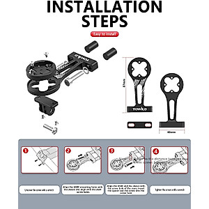 towild AS80 Bike Computer Mount for Road Bike Aero Integrated Handlebar Out Front Mount Aluminium Alloy Compatible with Garmin,Wahoo,and Bryton with GoPro Action Camera Bike Light
