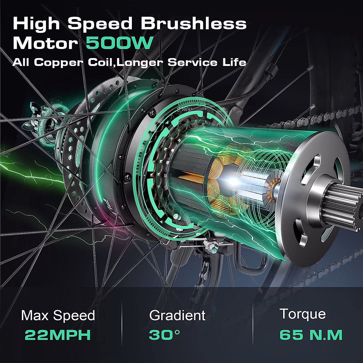 Vivi Electric Bike, 27.5" Electric Bike for Adults, Peak 750W Ebike 22MPH Electric Mountain Bike with 48V 499.2WH Battery, Up to 50 Miles, 21 Speed Adult Electric Bicycles, UL 2849 Certified