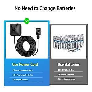 Ayotu 16ft/5m Power Cable for Blink Outdoor 3rd/XT2/XT Camera, Waterproof Power Adapter with Charging Cord, No Need Change Battery (No Camera), Black
