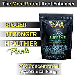 Mycorrhizal Fungi Root Enhancer for Plants - Bigger, Stronger, Healthier Roots, Use in Soil and Mycorrhizae Hydroponic - Super 20X Concentrated - Trifecta Myco Supreme (57 Grams / 2 OZ)