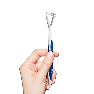 GUM Tongue Cleaner - Dual Action Soft Bristled Tongue Brush with Tongue Scraper for Better Oral Hygiene - Bad Breath Treatment (6pk)