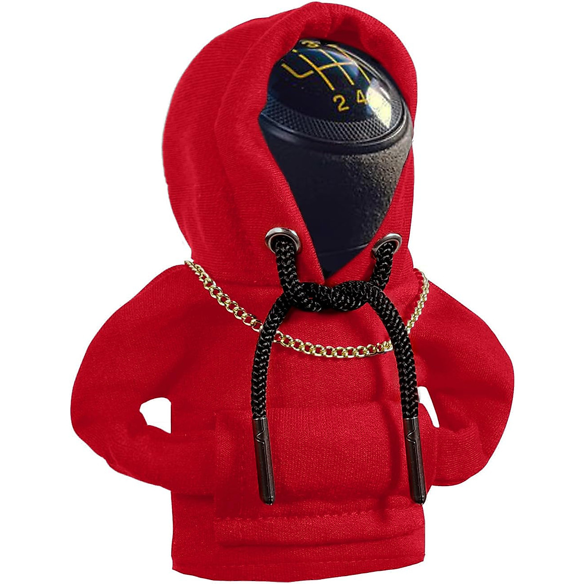 Yajeea Car Gear Shift Hoodie, Funny Mini Hoodie Car Decor, Winter Warm Universal Fit Shift Knob Cover, Automotive Interior Accessories Gift