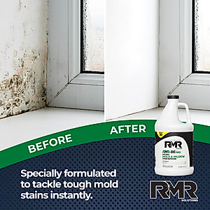 RMR-86 Pro Instant Mold Stain & Mildew Stain Remover - Contractor Grade Cleaning Solution, Professional Quality Formula, Odor Removal, 1 Gallon