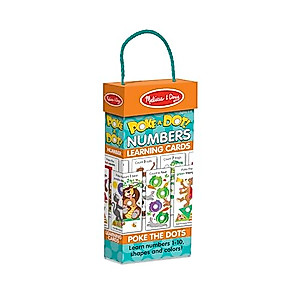 Melissa & Doug Poke-A-Dot Jumbo Number Learning Cards - 13 Double-Sided Numbers, Shapes, and Colors with Buttons to Pop - Poke A Dot Book Oversized Interactive Learning Activity Cards For Kids