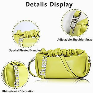 JAVIC Small Crossbody Bags for Women Mini leather Purse Shoulder Handbags with Removable Straps, Green