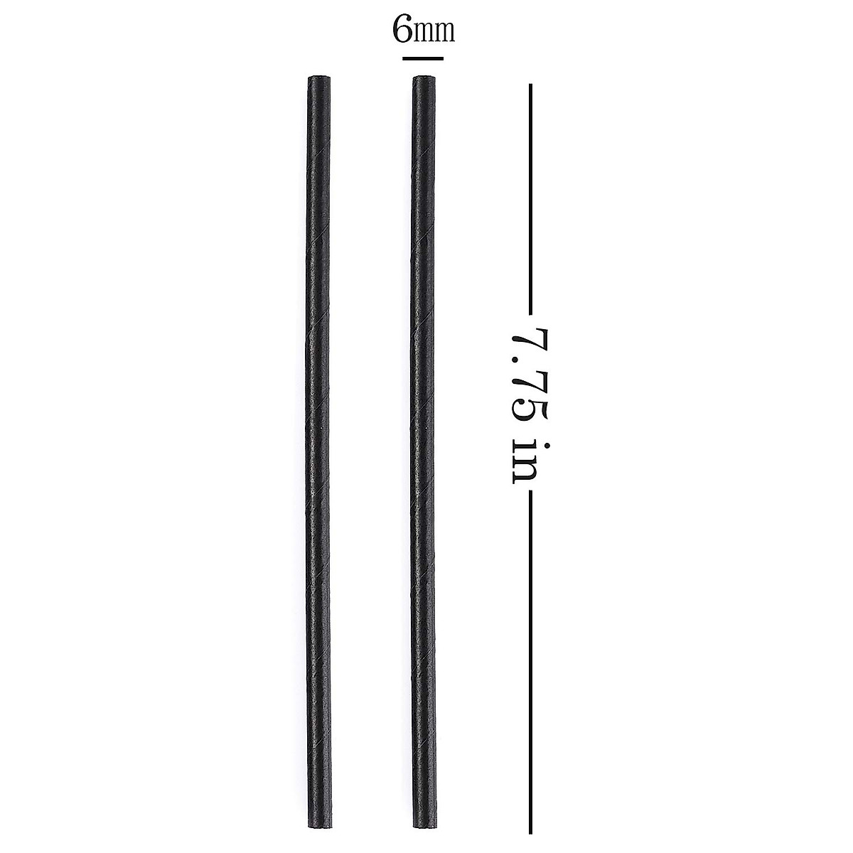 ALINK 100 Black Paper Straws, Biodegradable Disposable Drinking Straws Bulk for Party Supplies, Birthday, Wedding, Bridal/Baby Shower, Restaurant and Holiday Celebrations
