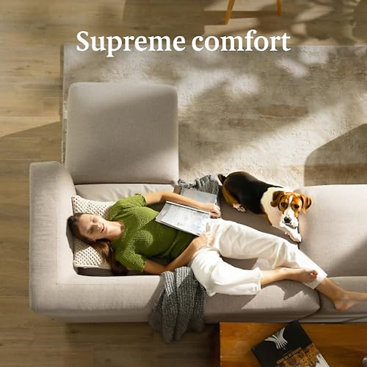 Zinus Luca Reversible Chaise Sectional Sofa, Modern Style, Flexible Modular Design, Easy Tool-Free Assembly, Grey