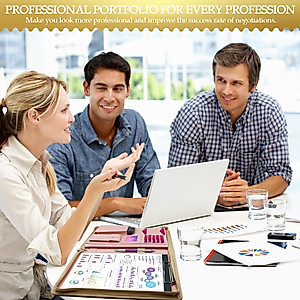 Darolin [Zippered] Portfolio Padfolio Organizer Binder with Clipboard, Leather Business Interview Resume Document Holder Folder Planner Organizer for Office Conference Notepad Bag for Women - RoseGold