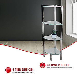 Home Basics Shelf Corner Glass, 4-Tier