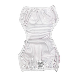 Swim Diapers, Cloth, Reusable, Waterproof, Leakproof, Adjustable Size 1 2 3 4 Grows with Baby, Pink, Girls