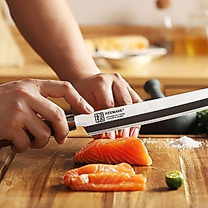 KEEMAKE Sashimi Sushi Knife Japanese 10.5 inch Yanagiba Knife,Japanese VG10 Stainless Steel Single Bevel Blade, Perfect Rosewood Handle Filleting & Slicing Knife