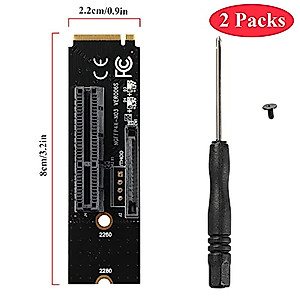 MZHOU 2 Pack M.2 Key M Transfer PCI-E 1X 4X Card Transfer to M.2 NGFF Adapter Card (2 Packs)