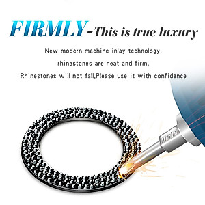 Murimt 2 Pack Crystal Rhinestone Bling Car Push Start Button Accessories,Girly Car Accessories for Women，Push to Start Button Cover/Sticker, Key Ignition & Knob Ring (Black)