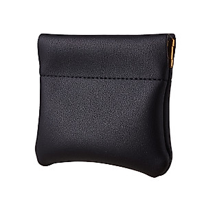 Travelambo Leather Squeeze Coin Purse Pouch Change Holder For Men & Women (01 Vintage Black)