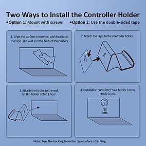 NexiGo Wall Mount Set for PSVR2 Controllers, [Space Saving & Organized Setup] Sturdy Steel Controller Holder and Headphone Hanger, Dual Magnetic USB-C Cable, Hanging Near or Behind TV