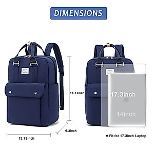 FUXINGYAO Women Laptop Backpack, Durable Travel backpack with Headphone Cable Hole, Anti Theft Backpack for Fits 15.6 Inch Notebook,Black