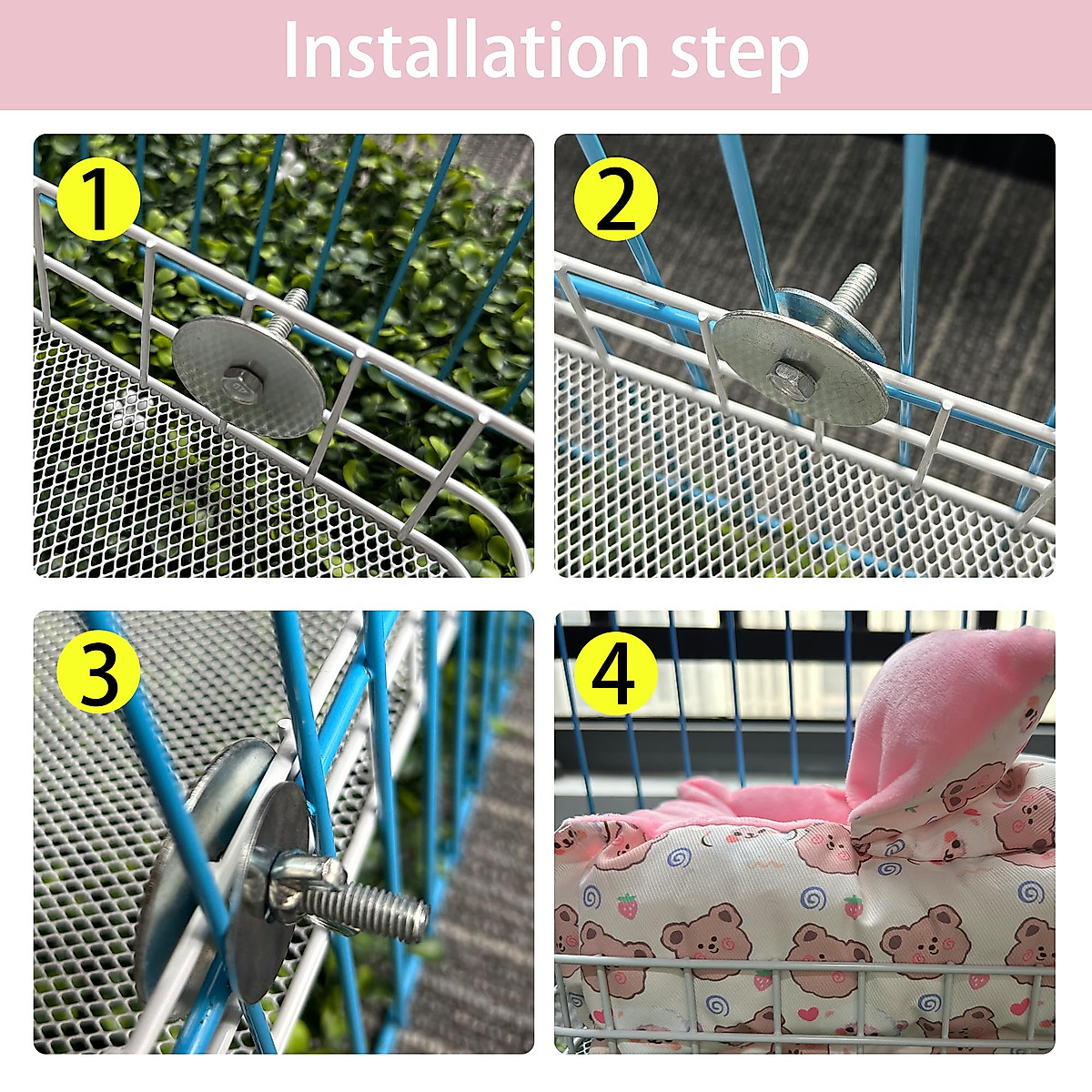 2 Pack Guinea Pig Rat Hammock Metal Year-Round Use，Small Animal Hanging Hammock for Cage Chew Proof，Mini Pet Covered Nest Hammock and Metal Basket for Rat, Mouse, Chinchilla, Ferret