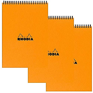 Rhodia Wirebound Pad - A4 (8.25 x 11.75 inches) - Grid, Orange, Pack of 3