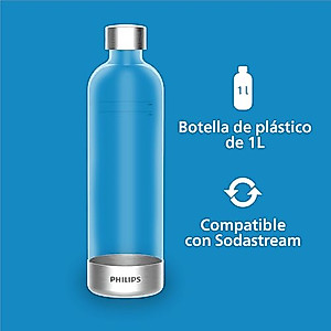 Philips Water ADD4902BK/10 GoZero Sparkling Water Maker, Plastic, 1 Liter, Black