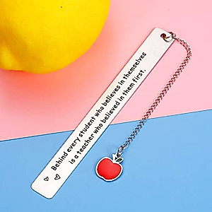 Teacher Appreciation Gifts Bookmark for Women Men Teacher Day Thank You Birthday Christmas Graduation Valentines Day Gifts Spanish Preschool Daycare Special Education Tutor Professor Retirement Charm