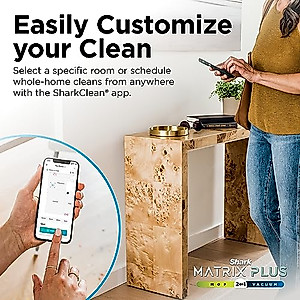Shark Matrix Plus 2in1 Robot Vacuum & Mop with Sonic Mopping, Matrix Clean, Home Mapping, HEPA Bagless Self Empty Base, CleanEdge, for Pet Hair, Wifi, Black/Silver (RV2610WA)