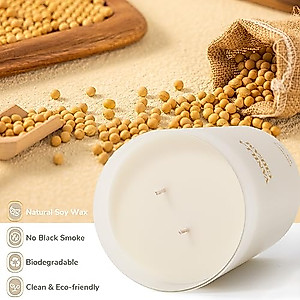 Goodpick Vanilla Scented Candles 22 oz, Luxury Aromatherapy Candles for Home, 2-Wick Soy Candle, Large Jar Candles Gifts for Women, Bath Gift, Christmas, Birthday, 120 Hours Burn Time