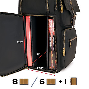 ENHANCE DnD Backpack - RPG DM Bag for Dungeons and Dragons - Travel DnD Bag Organizer fits 6-8 Books Upright, 18" Laptop/DM Screen Slot, Miniature Storage Foam Trays, Accessories Pockets, Map Strap