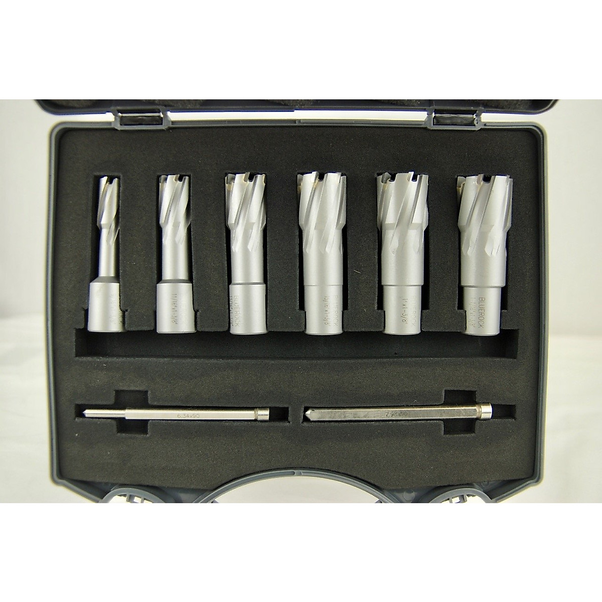 BLUEROCK 6 Piece Set 1-3/8" Depth Tungsten Carbide Tip (TCT) Annular Cutter Bits for Magnetic Drill