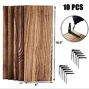 Floating Shelves Wall Mounted Set of 10,Rustic Wood Wall Shelves for Kitchen Decor, Hanging Shelving for Bathroom,Bedroom,Living Room,Laundry Room,Shelf for Plants, Books Office Display Shelves