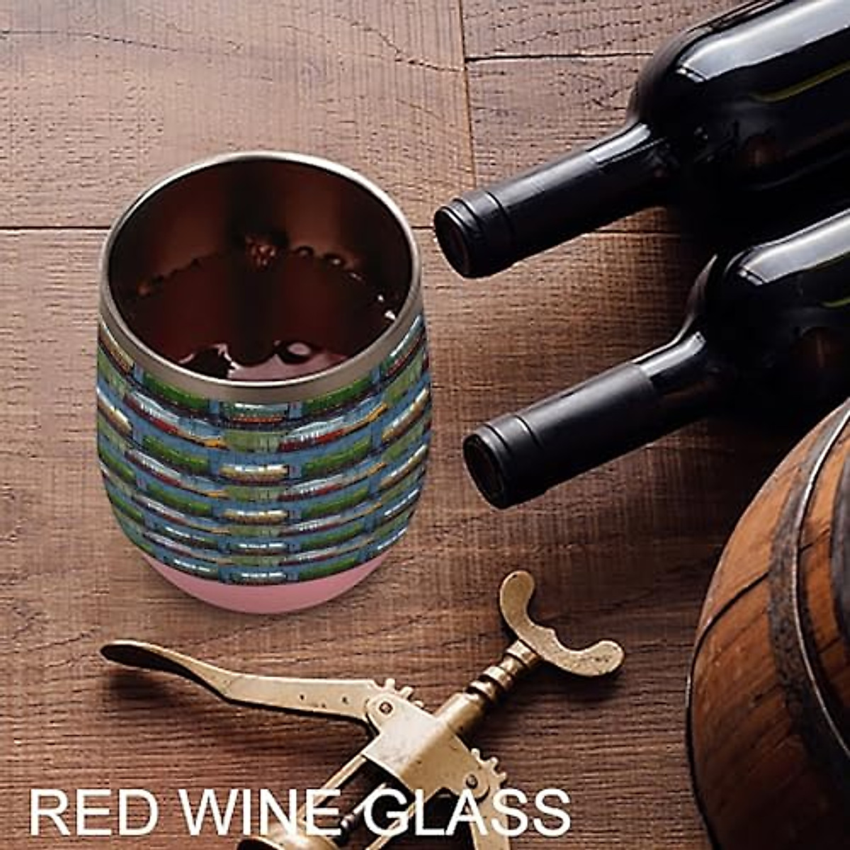 WYUSPGK 304 Stainless Steel Insulated Cup, Train Cars Print Smooth Rim, Durable & Reusable - Perfect for Office, Home, And Travel