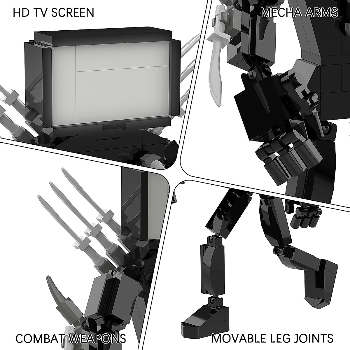 ICEBRICKS Skibidi Toilet TV Man Building Set, Big TV-Man Action Figure Toy,Giant TV Men Building Blocks, Anime Role Play Skibidi Toilet Action Figure, Fun Cartoon Toy for Kids and Fans (165Pcs)