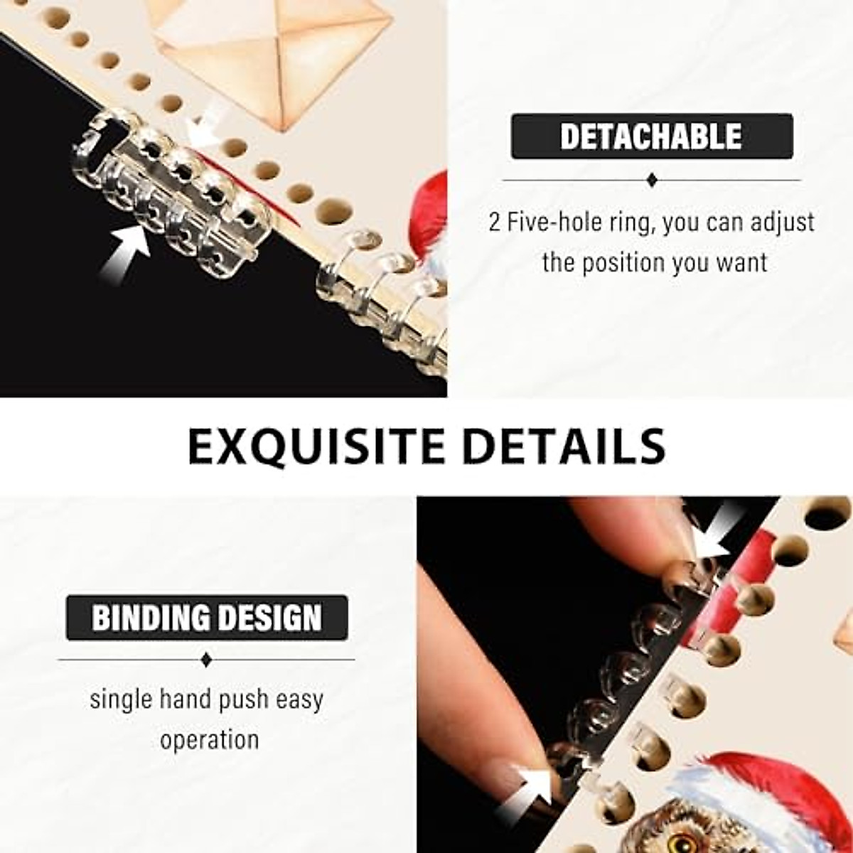 SPRIPORT Christmas Gift Owls Spiral Journal Notebook for Women Men A5 Memo Notepad Sketchbook with Durable Hardcover & 60 Pages College Notebooks for Journaling Notes Study School Work Boys Grils