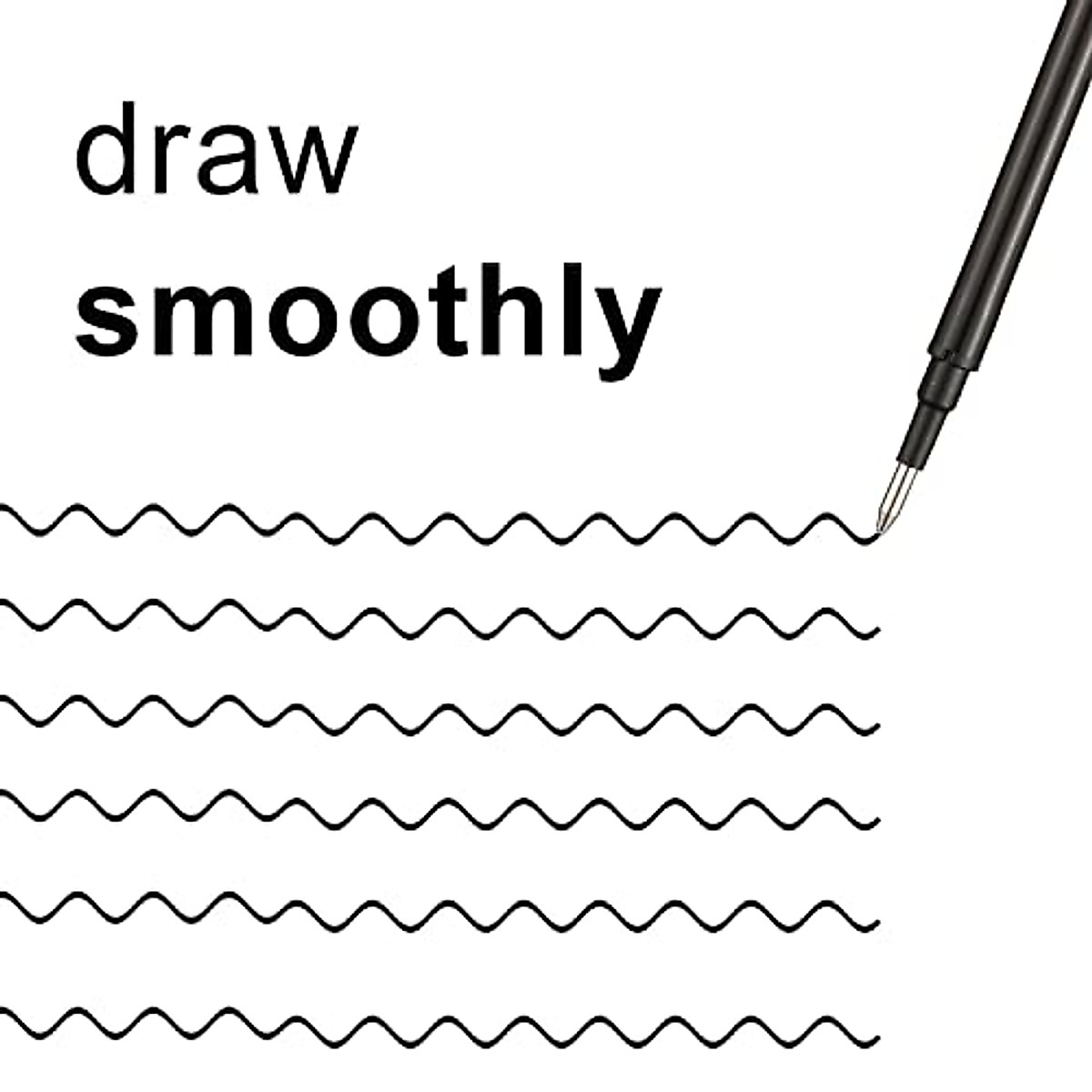 24 Pieces Gel Ink Refills Erasable Gel Refills for Erasable Gel Ink Pens, Fine Point 0.7 mm (Black)