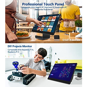 Usparkle Touchscreen Monitor 13.3 inch FHD1920×1080P IPS HDR 60Hz Touch Screen Monitor, HDMI VGA DVI Touch Monitor with 10-Point Multi-Touch, VESA Monitor with Speakers,Touchscreen for Laptop