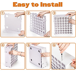 ZENFUN 2 Packs Craft Paint Storage Organizer, Craft Paint Rack Organizer with 49 Holes for Miniature Paint Set, Vertical Paint Rack Stand Wall-Mounted, 2oz Craft Paint Holder for Apple Barrel, Folkart