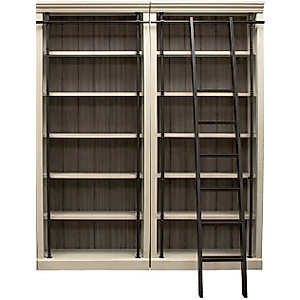 Martin Furniture Fully Assembled 8' Tall Bookcase Wall with Ladder Aged Chateau White (IMTE4094WKIT2PC)