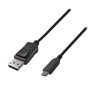 Accell USB-C to DisplayPort 1.4 Cable - 8K Bidirectional Video Adapter Cable, HBR3/HDR/DSC - Compatible with USB-C/Thunderbolt 3, Black (U243C-006B-2)