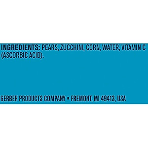 Gerber 2nd Foods Pear Zucchini Corn, 4 oz Tubs, 2 Count (Pack of 8)