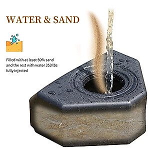 PURPLE LEAF Offset Patio Umbrella Base with Wheels, Sand/Water Filled Square, 35.4" X 35.4" X 7.9"