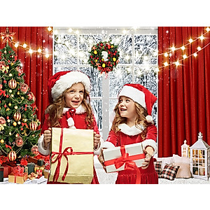 CYLYH 7x5ft Christmas Window Backdrop for Photography Winter Snow Scene Xmas Party Decorations Background Christmas Festival Party Banner Backdrop D586