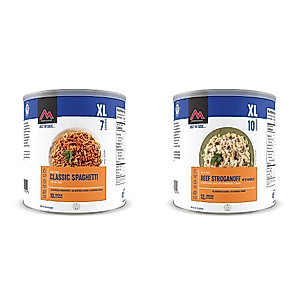 Mountain House Classic Spaghetti with Meat Sauce | Freeze Dried Survival & Emergency Food | #10 Can & Beef Stroganoff with Noodles | Freeze Dried Survival & Emergency Food | #10 Can