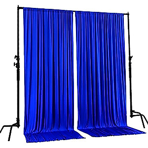 AK TRADING CO. 10 feet x 10 feet Polyester Backdrop Drapes Curtains Panels with Rod Pockets - Wedding Ceremony Party Home Window Decorations - Royal Blue (DRAPE-5x10-ROYAL)