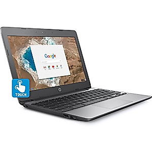 HP Chromebook 11.6in HD Touch Screen with IPS, Celeron N3060 @ 1.6GHz, 4GB RAM, 16GB eMMC, Gray (Renewed)