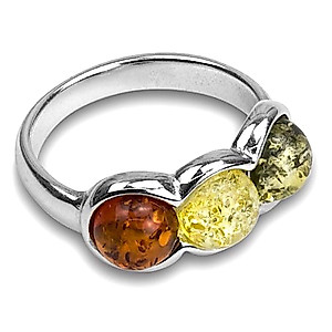 Ian and Valeri Co. Multicolor Amber Sterling Silver Designer Ring