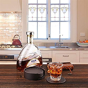 Coasters for Drinks,Thipoten Leather Coasters with Holder,Protect Furniture from Damage(6PCS, Brown)