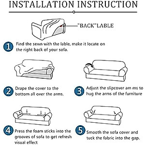 Velvet Sofa Slipover for L/U Shape Chaise Lounge Cover, Stretch 1 2 3 4 Seat Sectional Couch Cover Non Slip Furniture Protector for Kids Pets (Light Blue,L Shape(2seat+3seat))